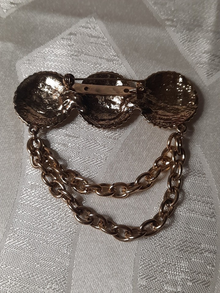 Vtg. Victorian Style Brooch Pin 3 Long 2.5 Drop Dangle Gold Tone A9 | eBay