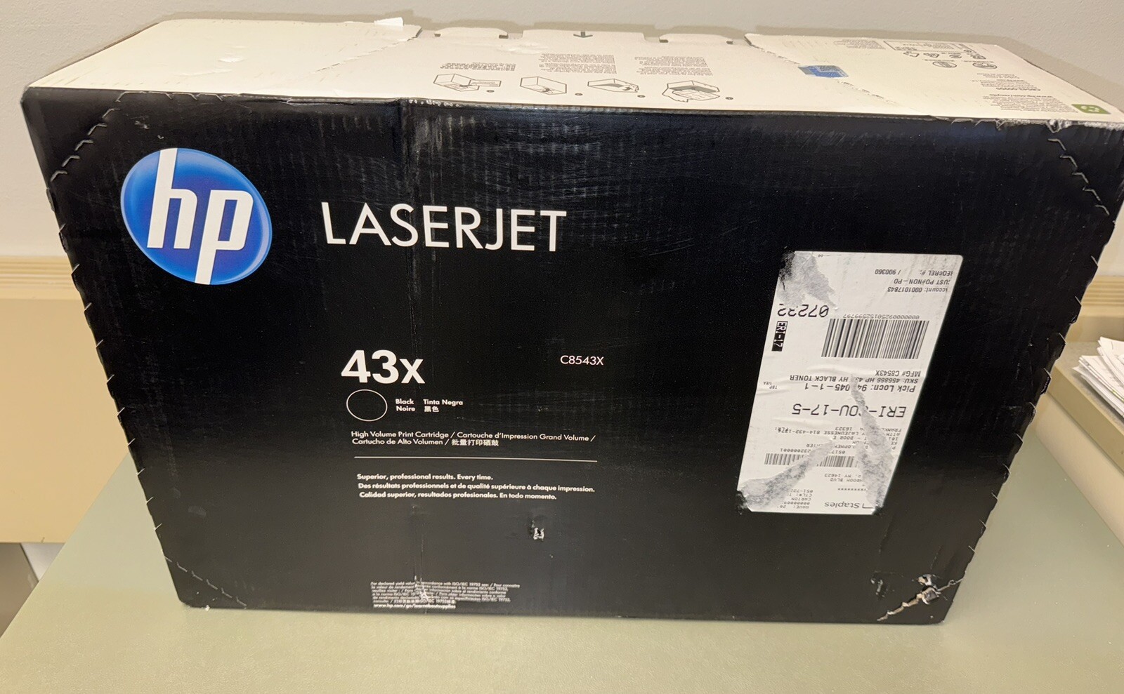 Genuine HP 43X C8543X Black Toner Cartridge LaserJet 9000 9040 M9040 ...