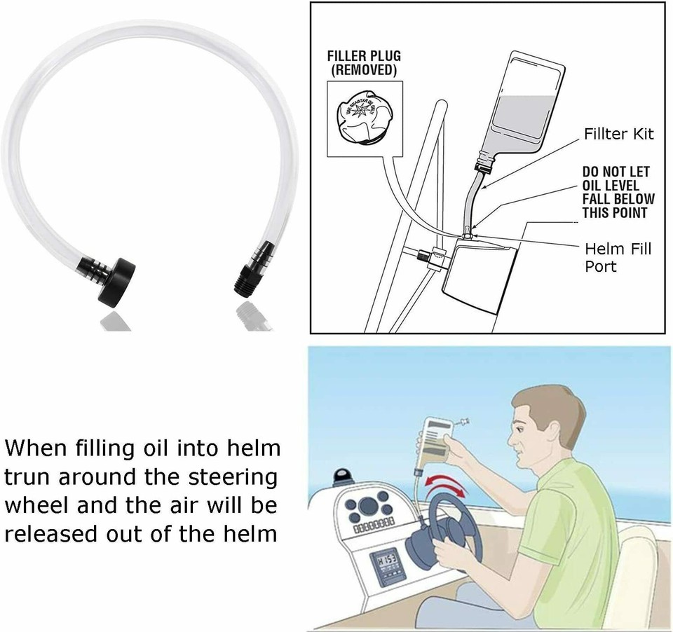 2X Boat Bleed Kit Filler Kit Bleeder Hose For Seastar Hydraulic ...