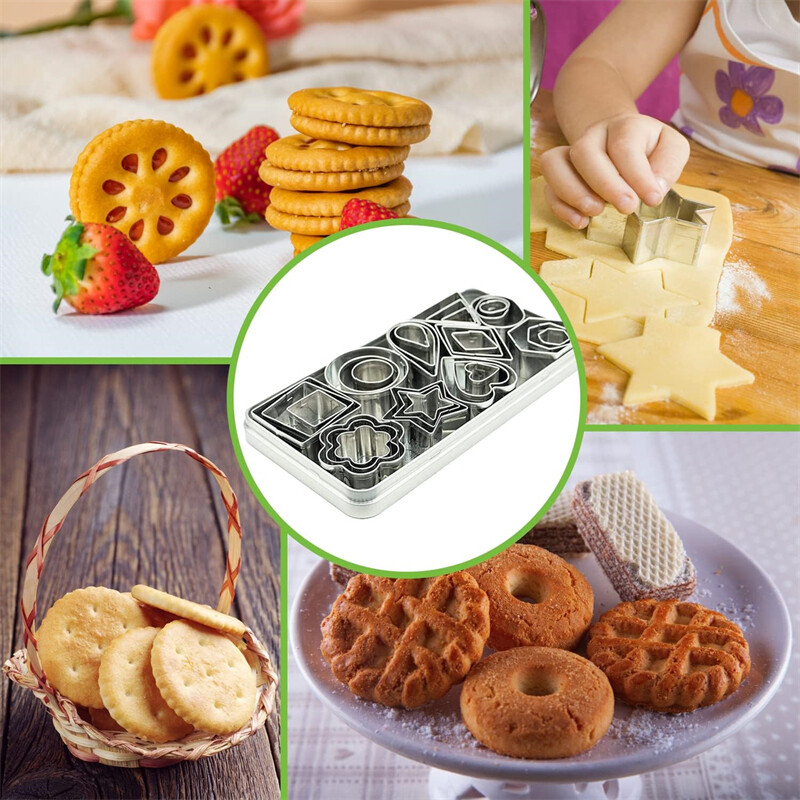 Mini Cookie Cutter Shapes Set - 30 Small Metal Molds to Cut Out Pastry ...