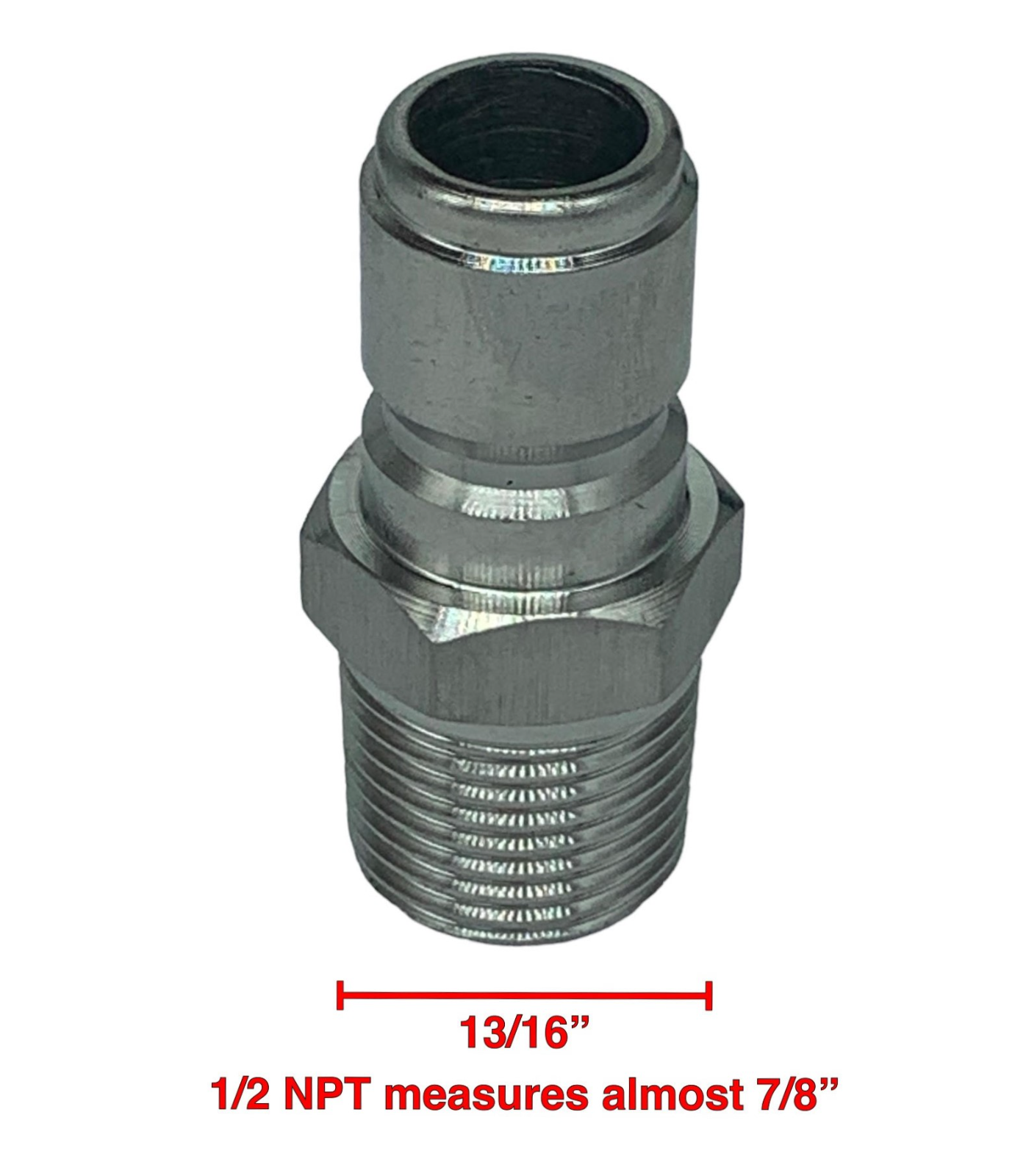 Pressure Washer Male QC Plug 1/2 NPT (Thread Diameter Measures .840 On ...