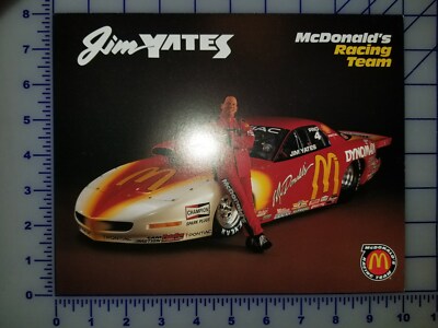 1995 Mc Donalds Jim Yates Drag Racing Brochure Sheet | eBay