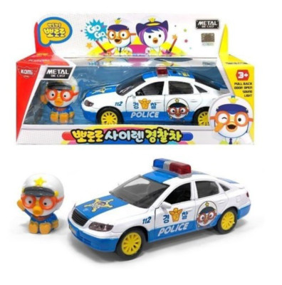 Pororo Siren Police car Metal Die Cast Toy & Pororo figure Set Kids ...