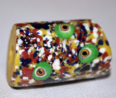 Antique Venetian Large Yellow Crumb Bead W Cane Inserts End Of Day ...