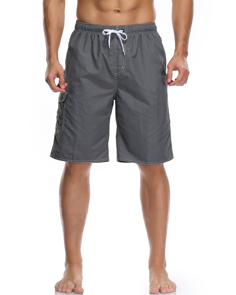 Men's 3 Pocket Cargo Swim Trunks Swimming Shorts Suit Beach Surf Board ...