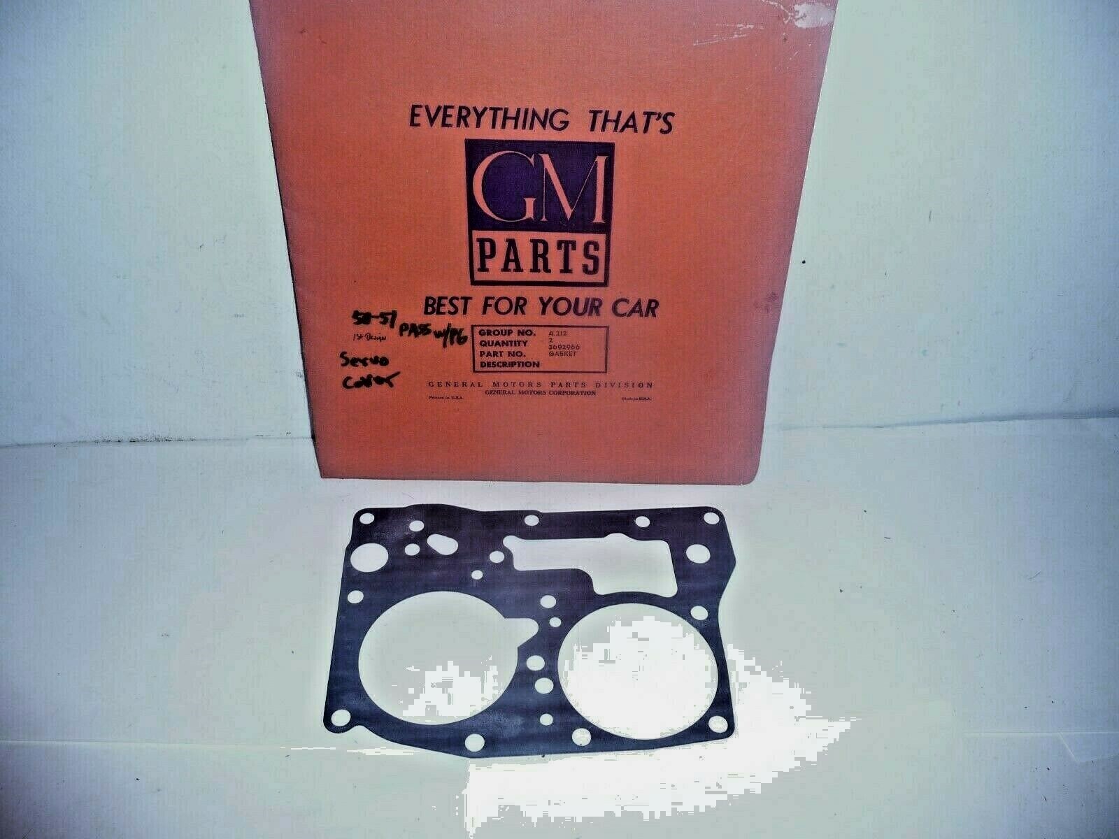1950-1951 Chevrolet Powerglide Transmission Servo Cover Gasket NOS ...