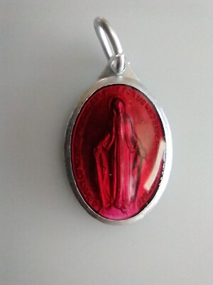 Vintage Catholic Red Enamel Miraculous Medal France | eBay