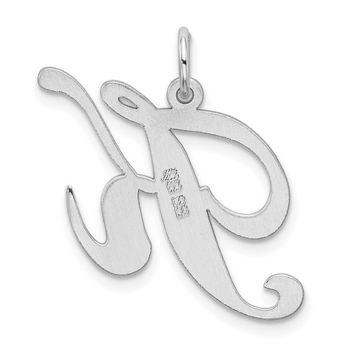 Sterling Silver Rhodium-plated Fancy Script Letter K Initial Charm ...