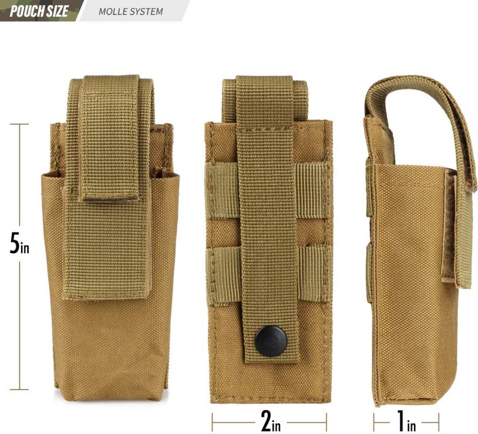Tactical Molle Flashlight Holder Belt Holster Flashlight Pouch Torch ...