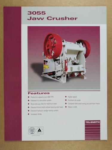 Telsmith 3055 Jaw Crusher data specs sales sheet | eBay