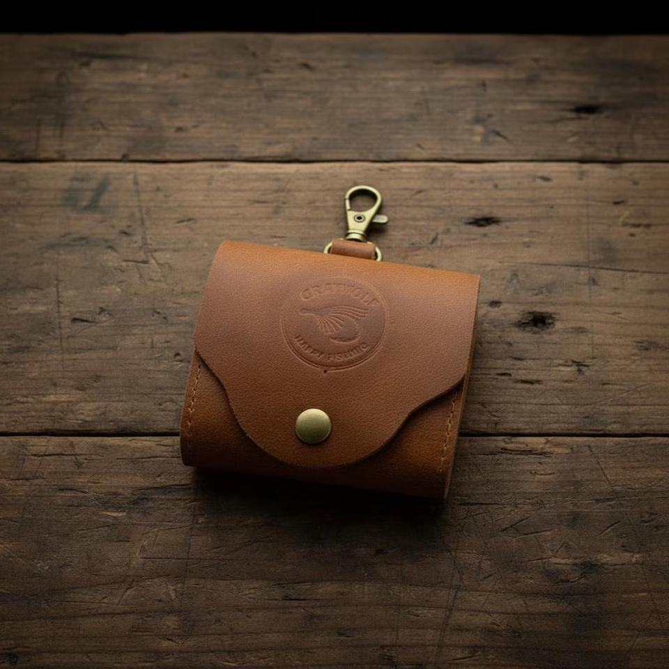 Fly Wallet DRY FLY IMAGE Brown LEATHER Fly Fishing Gear Compact | eBay