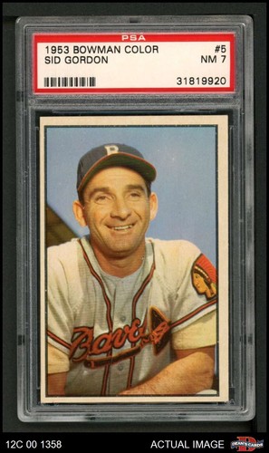 1953 Bowman #5 Sid Gordon Braves PSA 7 - NM | eBay