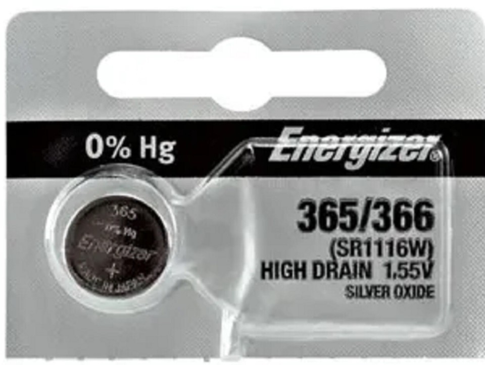 50 Energizer 365/366 Battery Silver Oxide Watch Button High-Drain 1.55V ...