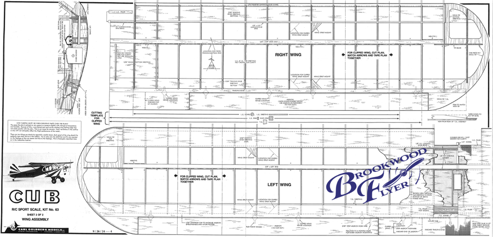 ANNIVERSARY EDITION PIPER CUB PLANS + Patterns & More to Build RC Model ...