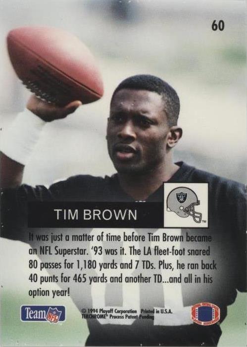 1994 Playoff Tim Brown #60 for sale | eBay