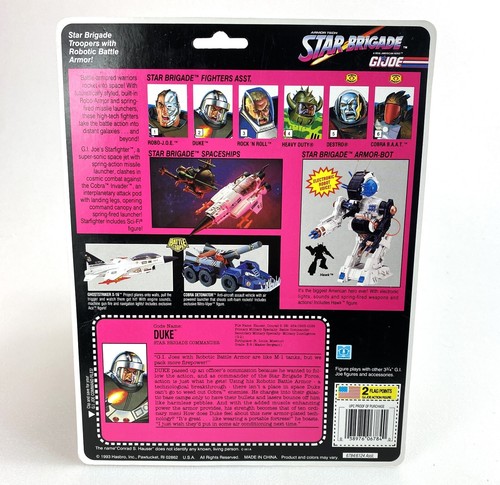 Duke V5 Vintage GI Joe Full Card Back Uncut File Card 1993 Star Brigade ...