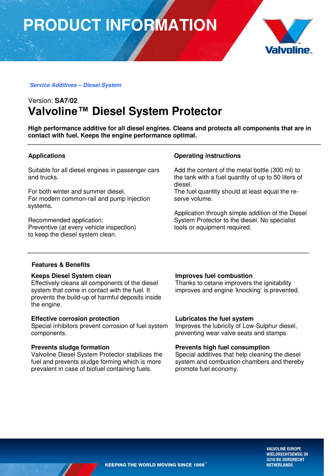 VALVOLINE DIESEL SYSTEM PROTECTOR COMMON RAIL PUMP FUEL ADDITIVE 300ML ...
