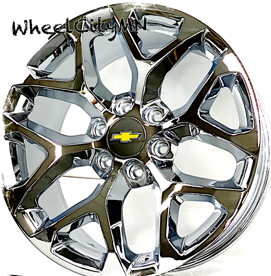 22” Chrome Snowflake 5668 SFO Replica Rims fits 2025 Chevy Tahoe ...