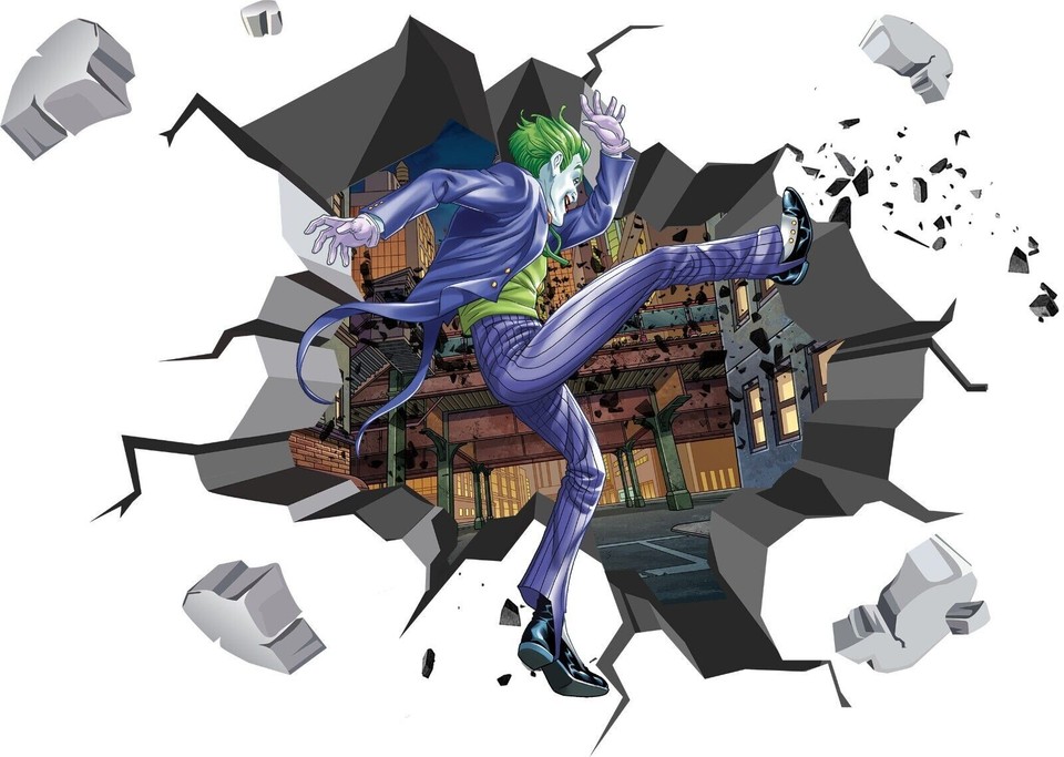 The Joker Batman Superheroe WALL EXPLOSION Decal Wall Sticker Home ...