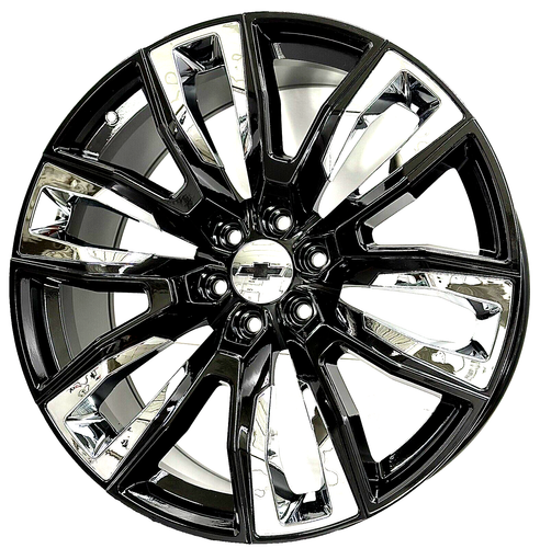 22" Gloss Black Chrome OE 95513 SHO Replica Wheels Chevy Tahoe Suburban ...