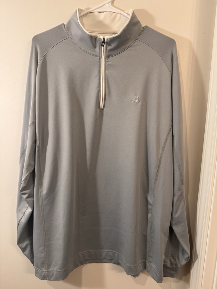 Deolax Sweater Mens Extra Large Gray Golf Quarter Zip Pullover ...