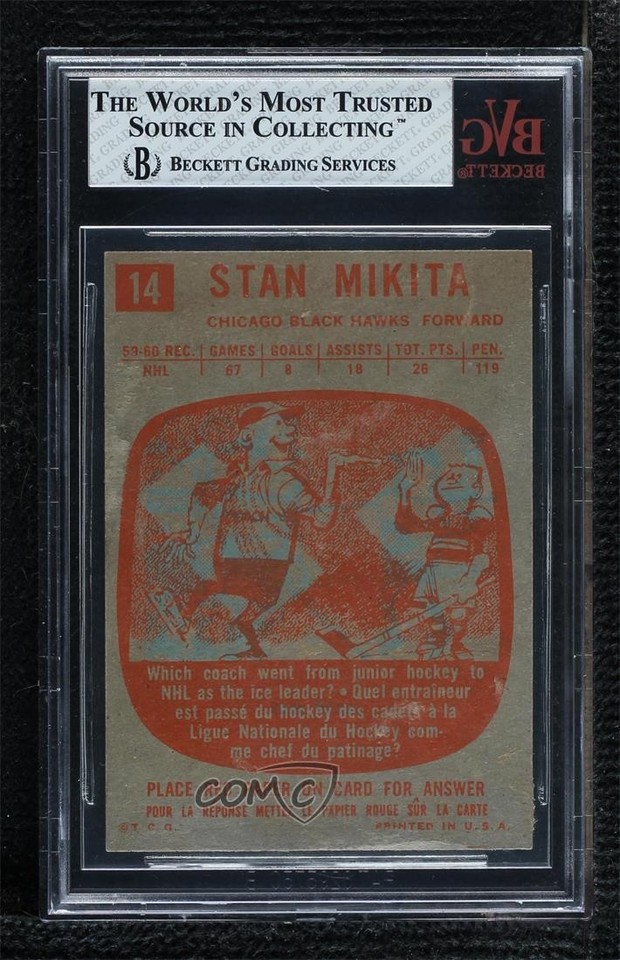 1960-61 Topps Stan Mikita #14 BVG 2 Rookie RC HOF | eBay