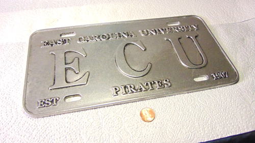 Vintage East Carolina University Pewter License Plate Pewtarex York PA ...