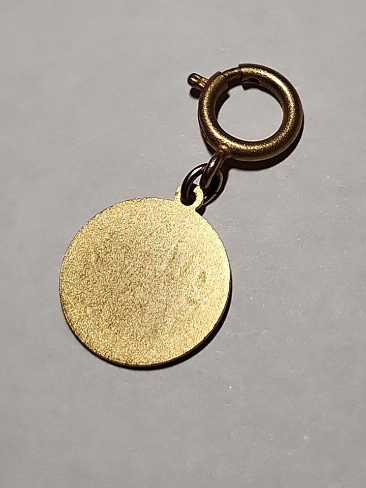 Vintage French Love Charm Amour Medallion Pendant Brushed Gold-tone ...