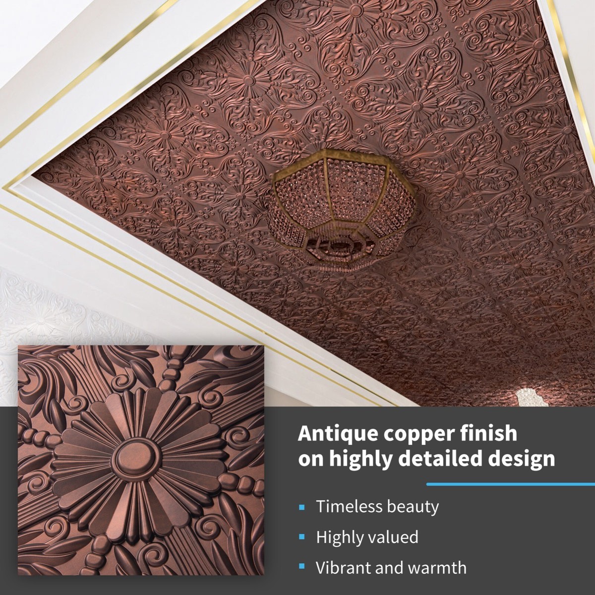 Copper Drop Ceiling Tiles Art3d Decorative Drop Ceiling Tile 2x2 Pack