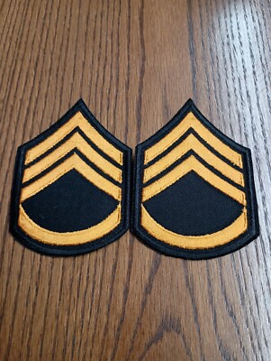 Genuine Chevron: U.S. ARMY Staff Sergeant- Gold Embroidered on Black ...