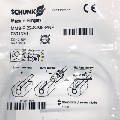 SCHUNK Proximity Sensor MMS-P22-S-M8-PNP 0301370 | eBay