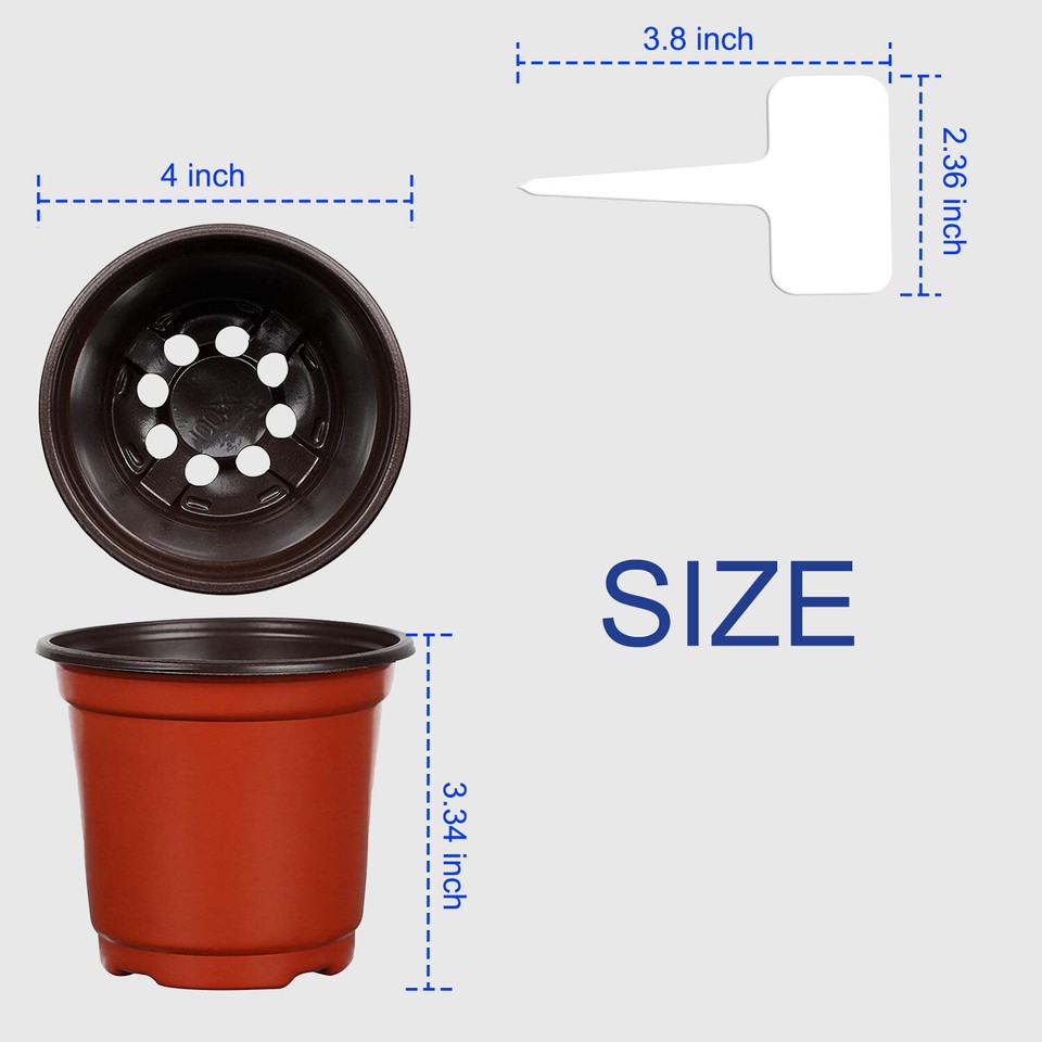 100-500 PCS Plastic Plant Flower Pot Nursery Seedlings Pot Container ...