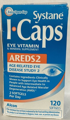Systane ICaps AREDS2 Eye Vitamin Supplement Softgels 120 Count 07/24 ...