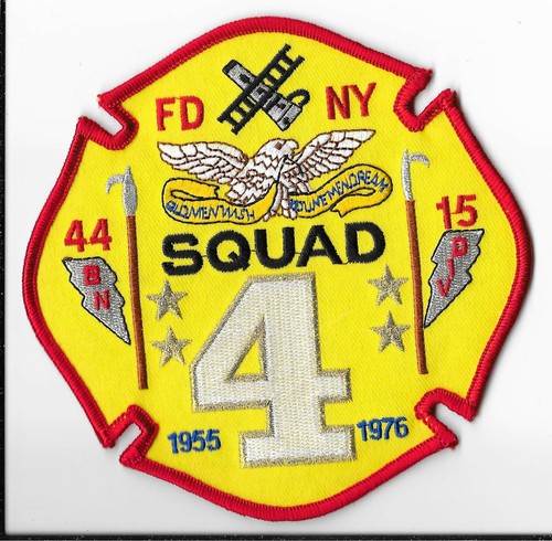 New York Fire Department (FDNY) Squad 4 Battalion 44 Division 15 Patch ...