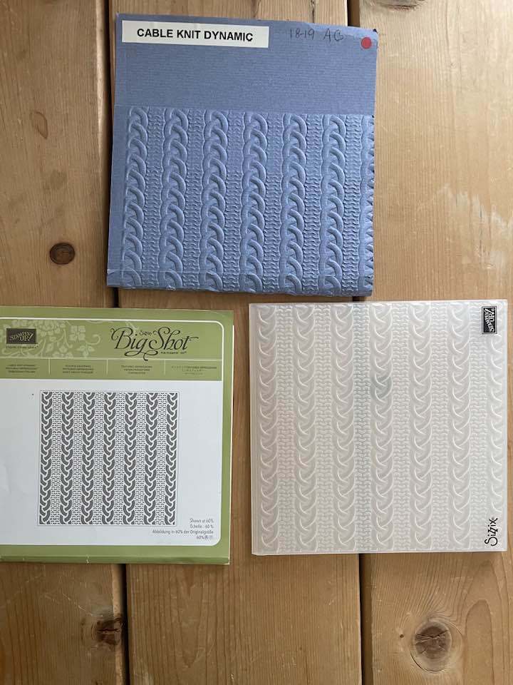 Stampin Up 3D Dynamic EMBOSS FOLDERS Cable KNIT TILE MAGNOLIA BASKET ...