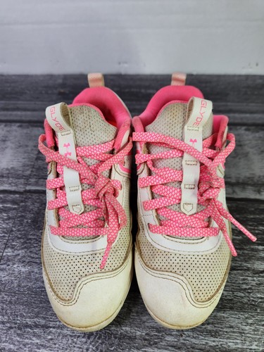 Under Armour Glyde White Pink Softball Cleats 3024331-101 Girls Youth ...