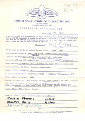 Karl Leeb German Night Fighter Pilot WWII Pilot Signed Aviation ...