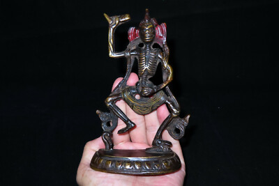 Old Nepal Tibet Bronze Chitipati / Shri Shmashana Adhipati Statue | eBay