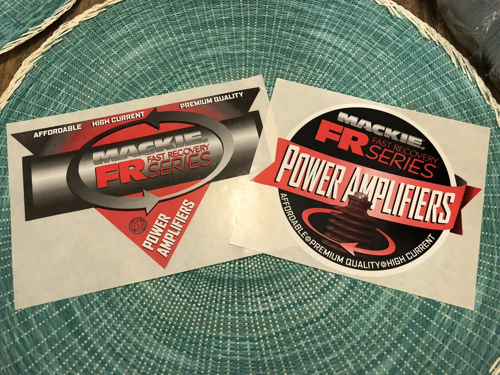 2 Vintage MACKIE Stickers FR Series Power Amplifiers excellent ...