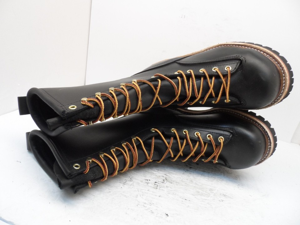 Hoffman Men's 10" Comp. Toe Lineman Climbing Boots L15176 Black Leather ...