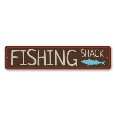 Fishing Shack Sign, Beach Street Sign, Metal Fish Lover Metal Wall ...