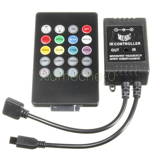 DC 12V 20 Key Remote Music Sound Activated Controller For RGB LED Light ...