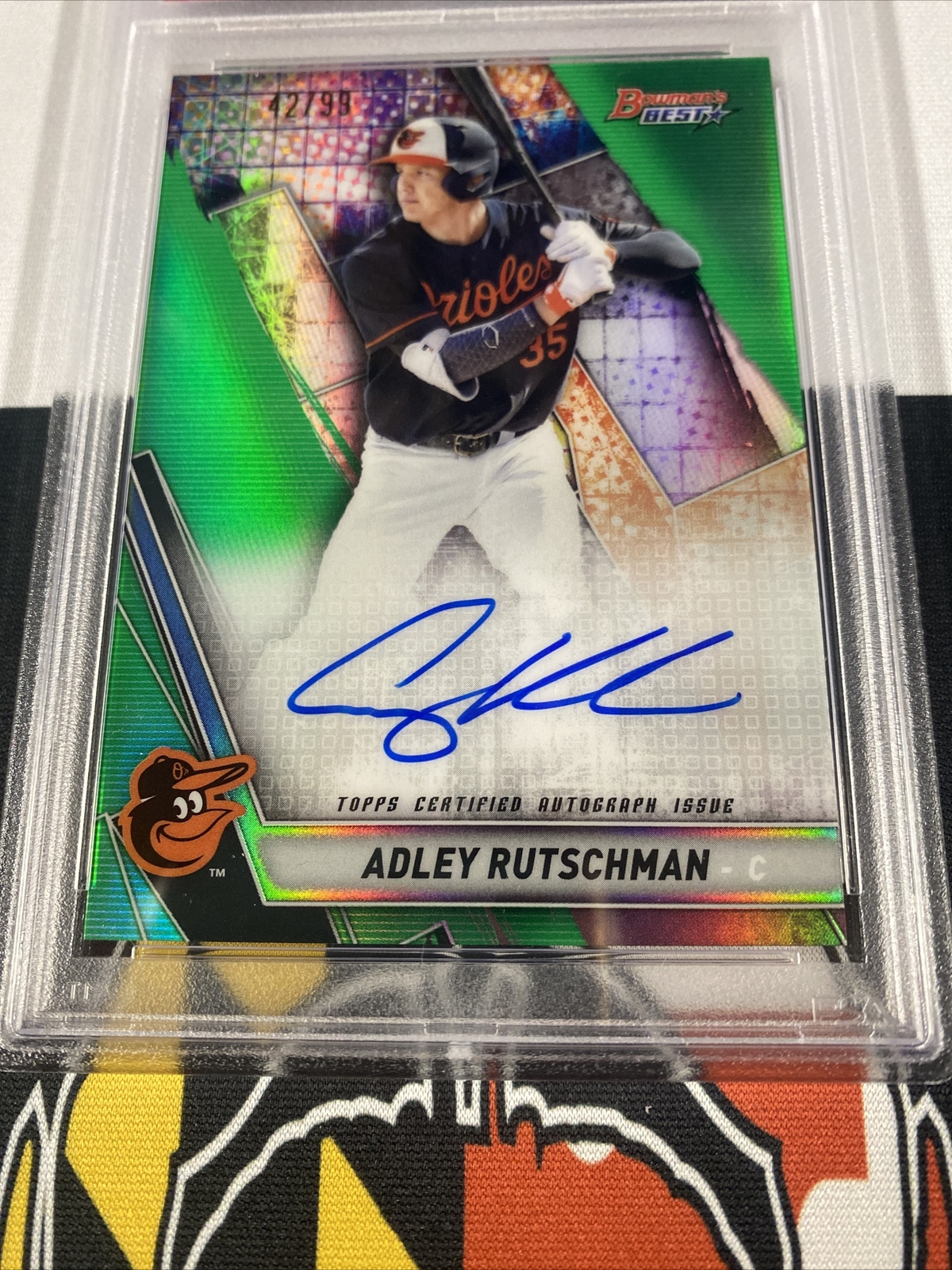 2019 Bowman's Best Adley Rutschman RC On-Card Auto - GREEN REFRACTOR x ...