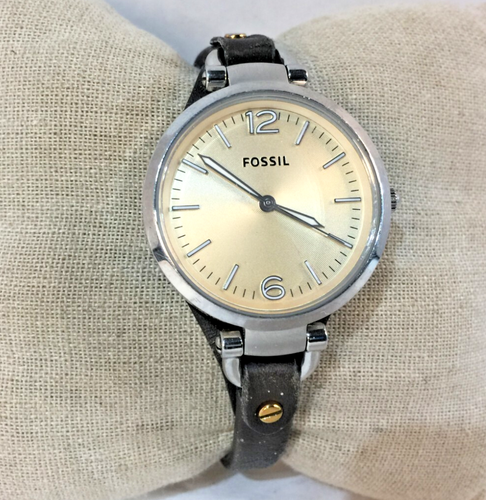 Vintage Fossil Women's Georgia Three-Hand Leather Quartz Watch ES2830 ...