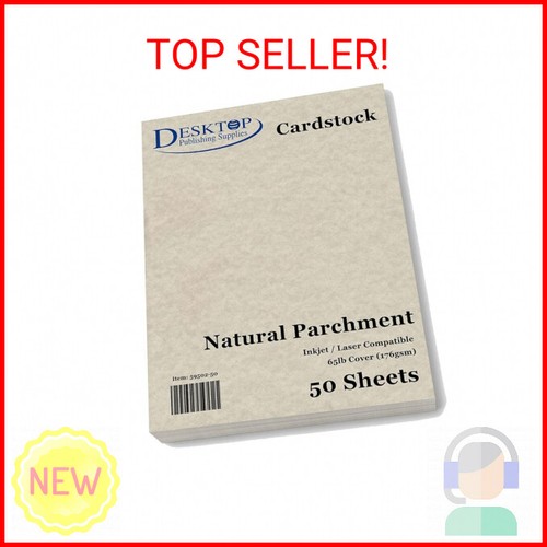 65lb Natural Parchment Cardstock for Inkjet & Laser Printers (8 1/2" x ...