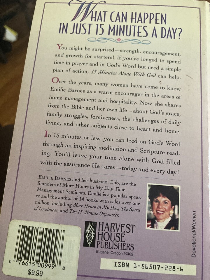 15 Minutes Alone With God Emilie Barnes 9781565072282| eBay