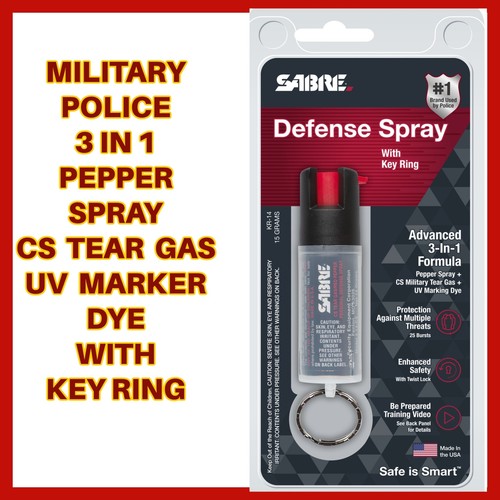 TWO(2) PEPPER SPRAY 3 &1 Self Defense SABRE Police Pocket Unit USA Made ...