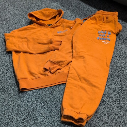 White Fox Sweat Set M/L Hoodie Sweatpants Orange This is Not Dream ...