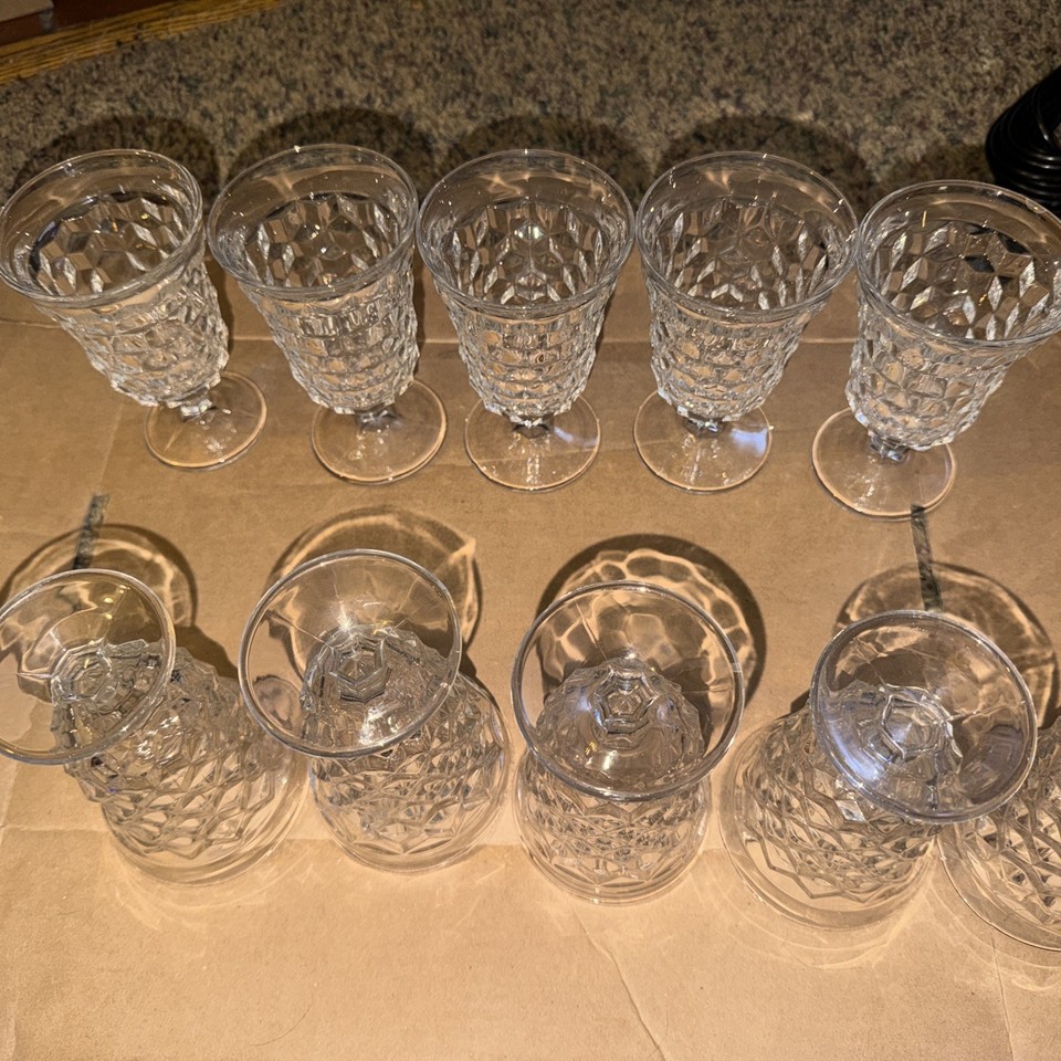 10 Vtg Fostoria American Clear 5-1/2 Inch Low Water Goblet 1950s MCM ...