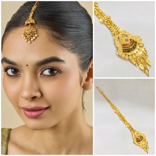 Tikko ~ 22k Real Gold Plated Jewellery Mang Tiko Indian Pakistan women ...